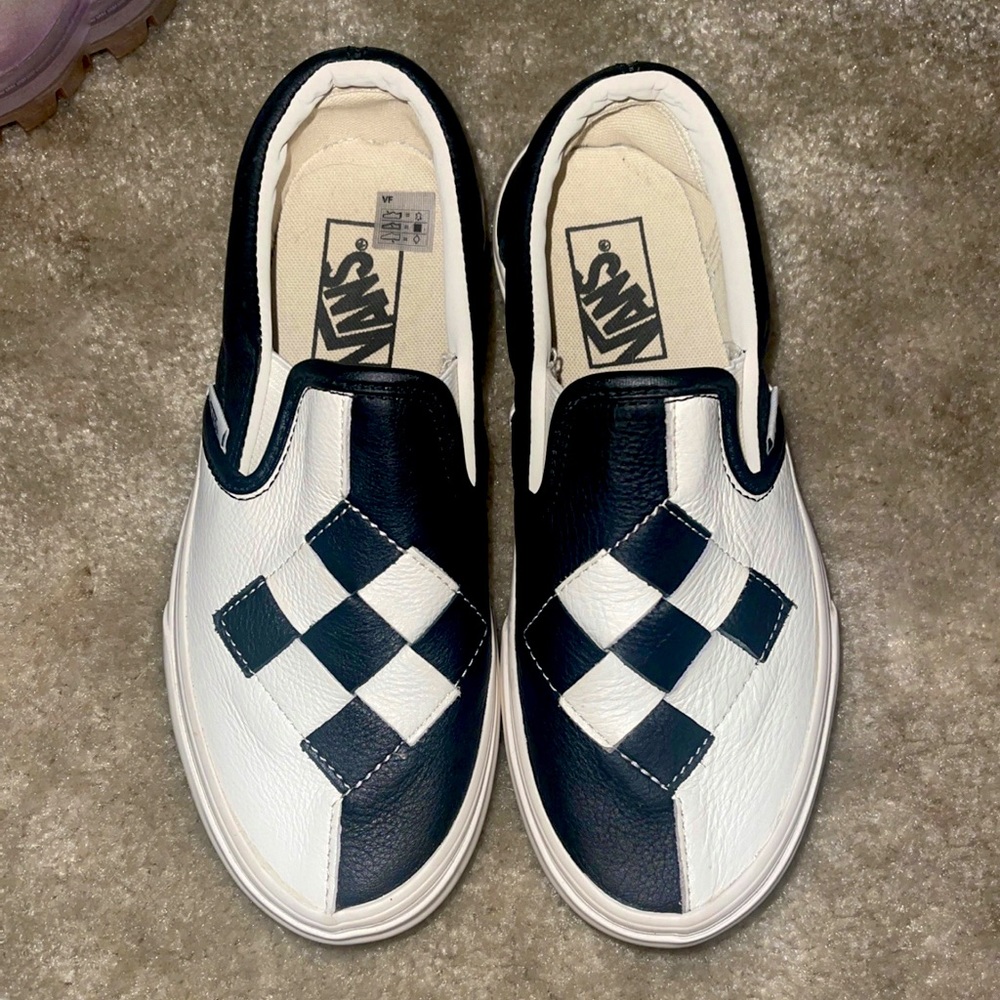 Leather Checkerboard Vans (Rare) - Gem